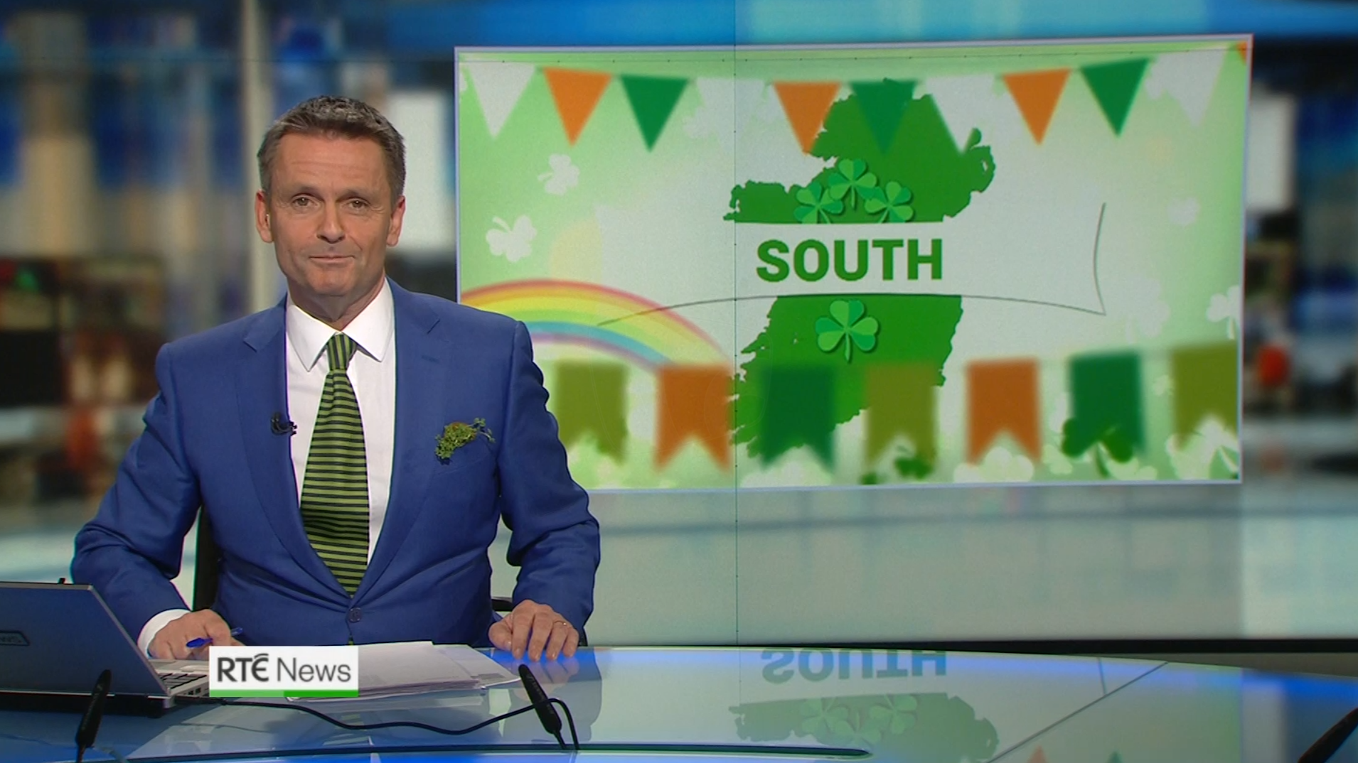 RTÉ Six-One News gets green makeover for St Patrick's Day - Clean Feed